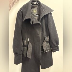 Mackage | Jackets & Coats | Mackage Black Coat With Gold Logo | Poshmark